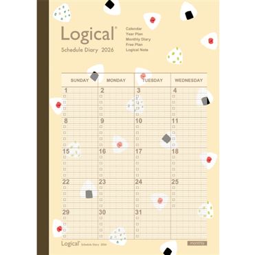 おうちでイオン イオンネットスーパー ナカバヤシ ロジカルダイアリー2026月間ノート（おにぎり）A5 NS‐A502‐26A‐AON