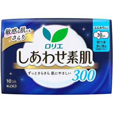 おうちでイオン イオンネットスーパー 花王 ロリエ しあわせ素肌 多い夜用30cm（羽つき）10コ入