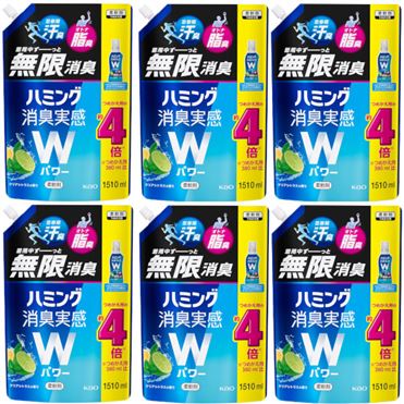 おうちでイオン イオンネットスーパー 【ケース販売】花王 ハミング消臭実感 Wパワー クリアシトラスの香り つめかえ用 1510ml×6個